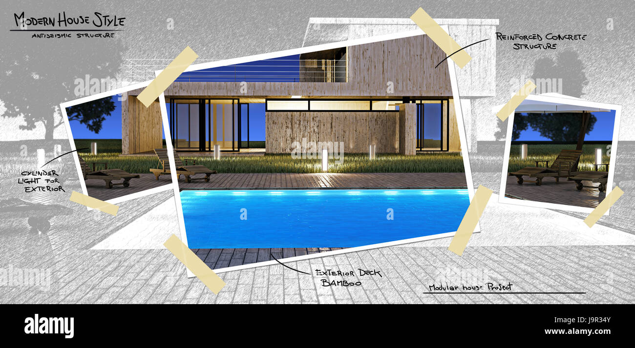 house, building, model, design, project, concept, plan, draft, modern ...