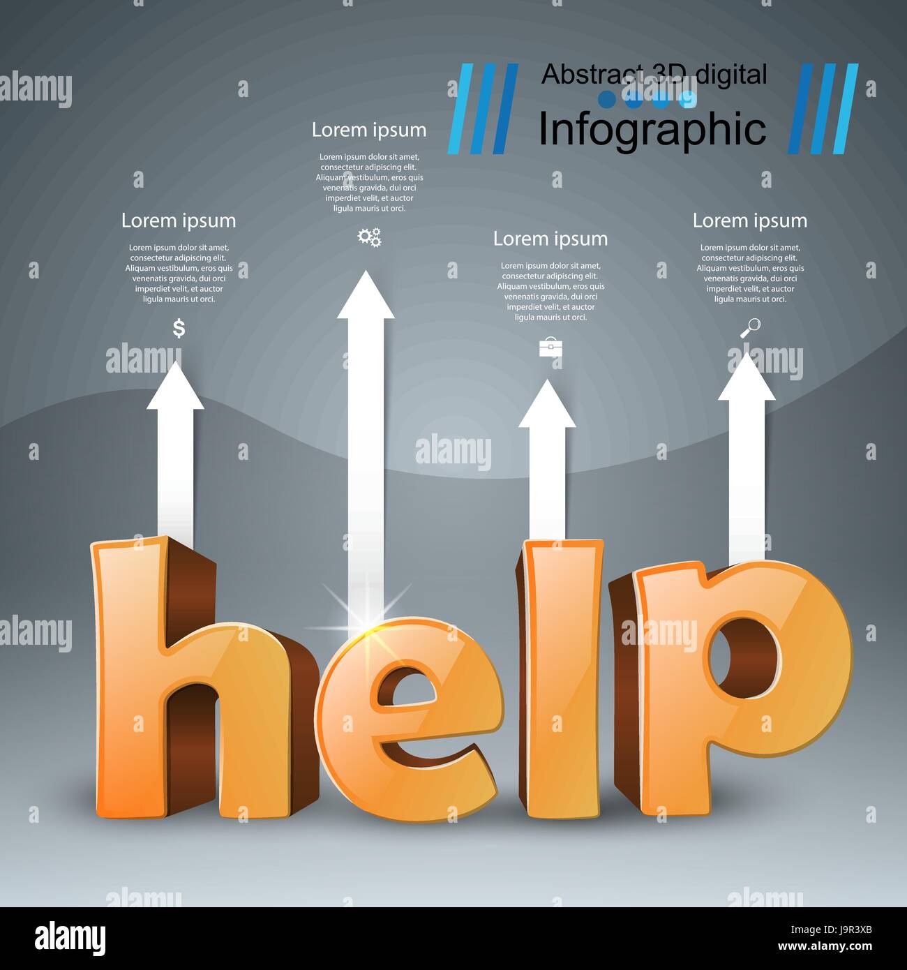 Help 3d business infographics Stock Vector Image & Art - Alamy