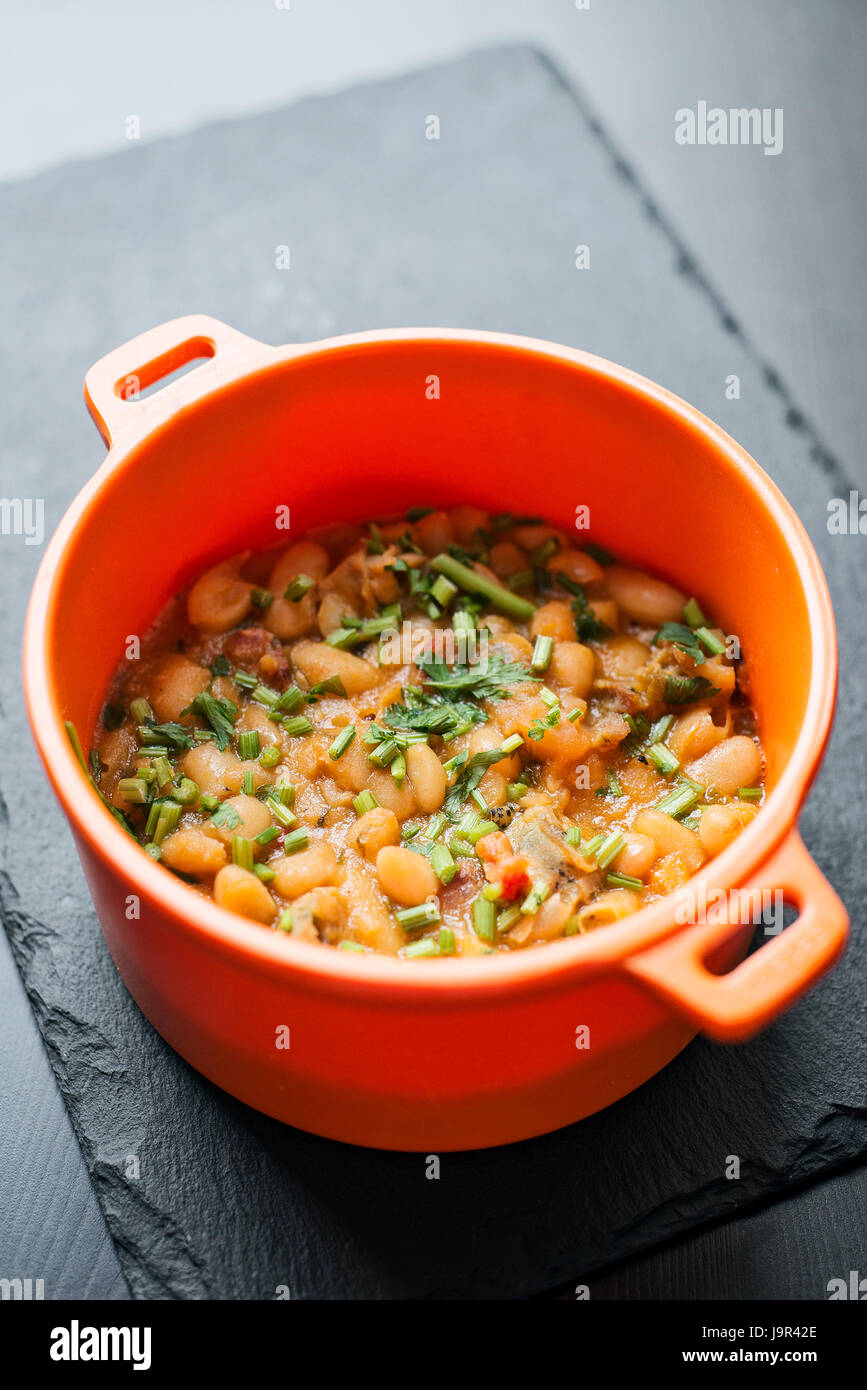 portuguese feijoada de marisco bean and seafood traditonal stew tapas ...