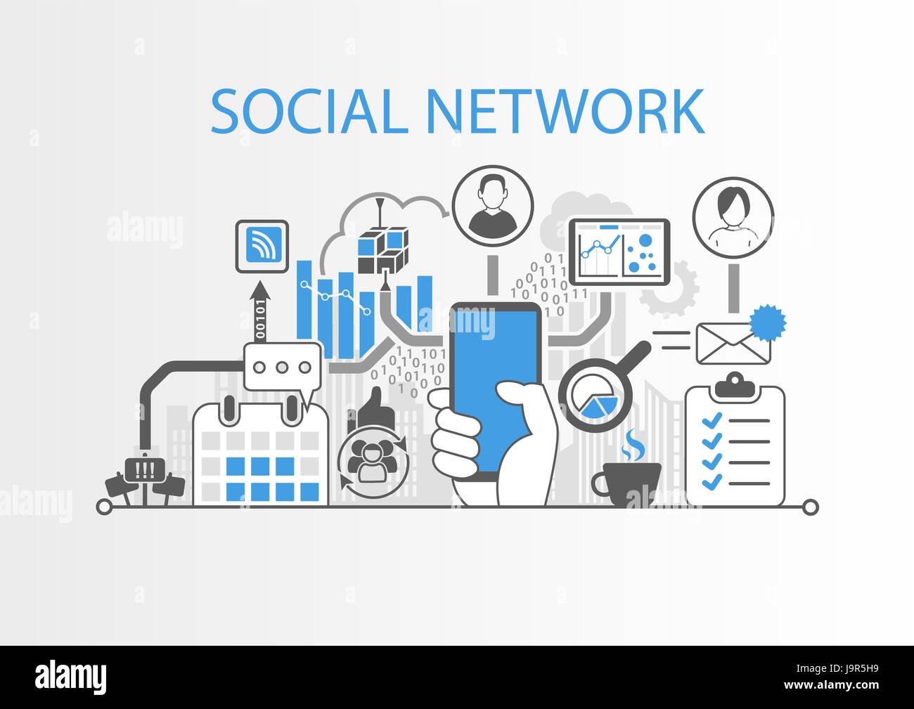 Social network concept as background vector illustration Stock Vector ...