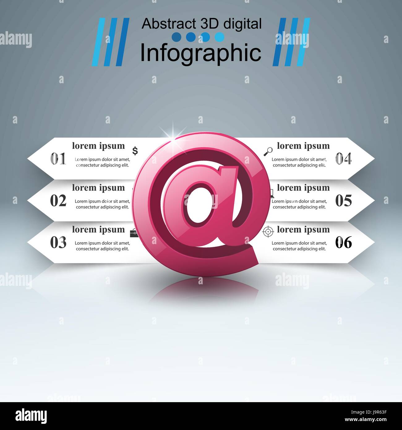 Email and mail icon. Abstract 3D Infographic Stock Vector Image & Art ...