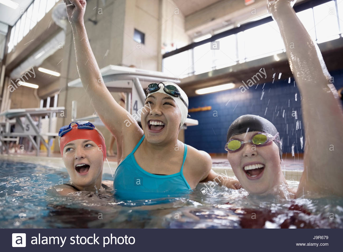 Female swimmer smiling hi-res stock photography and images - Alamy