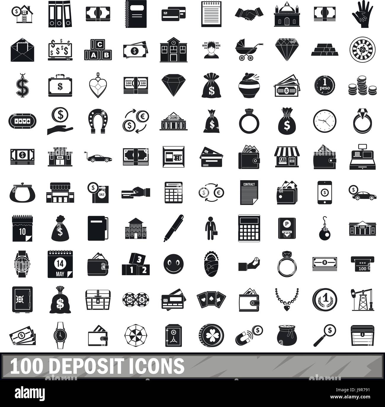 100 deposit icons set, simple style Stock Vector Image & Art - Alamy