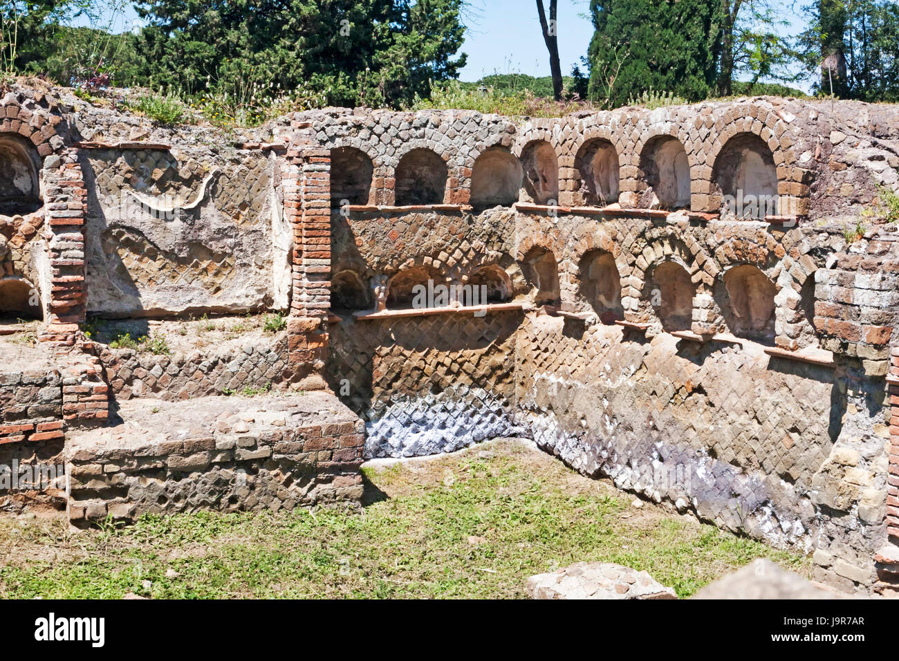 Roman age archaeological excavations necropolis columbarium in Ostia ...