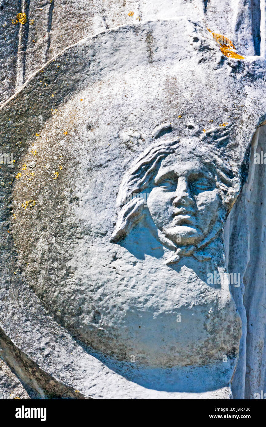 Roman bas-relief of the face of Minerva - Vittoria Alata - Ostia Antica ...