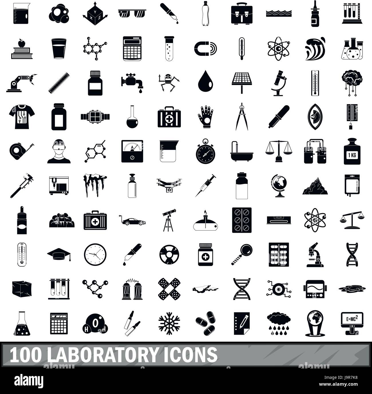 100 laboratory icons set, simple style Stock Vector Image & Art - Alamy