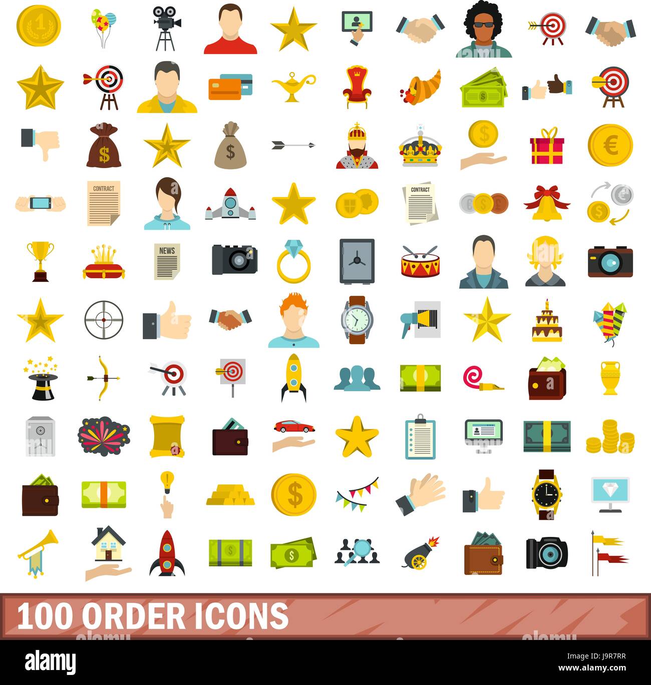 100 order icons set, flat style Stock Vector Image & Art - Alamy