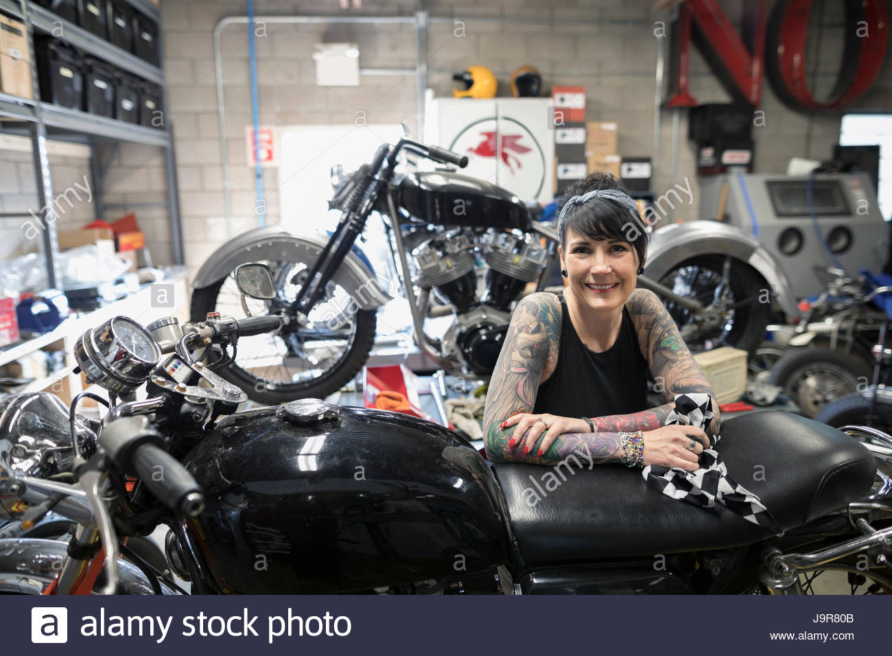 Portrait female mechanic in motorcycle hi-res stock photography and ...