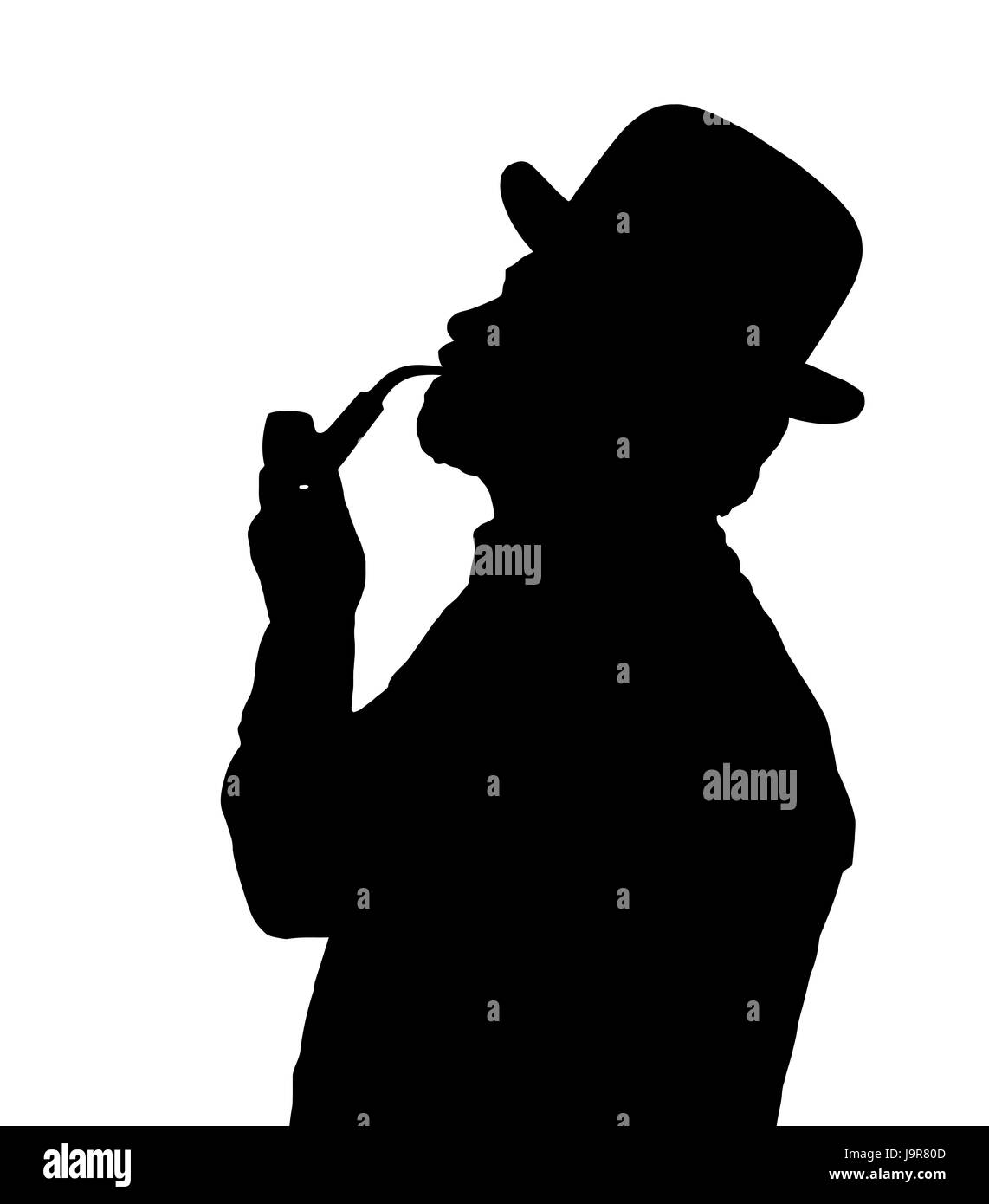 Man Hat Silhouette Beard Stock Photos & Man Hat Silhouette Beard Stock ...