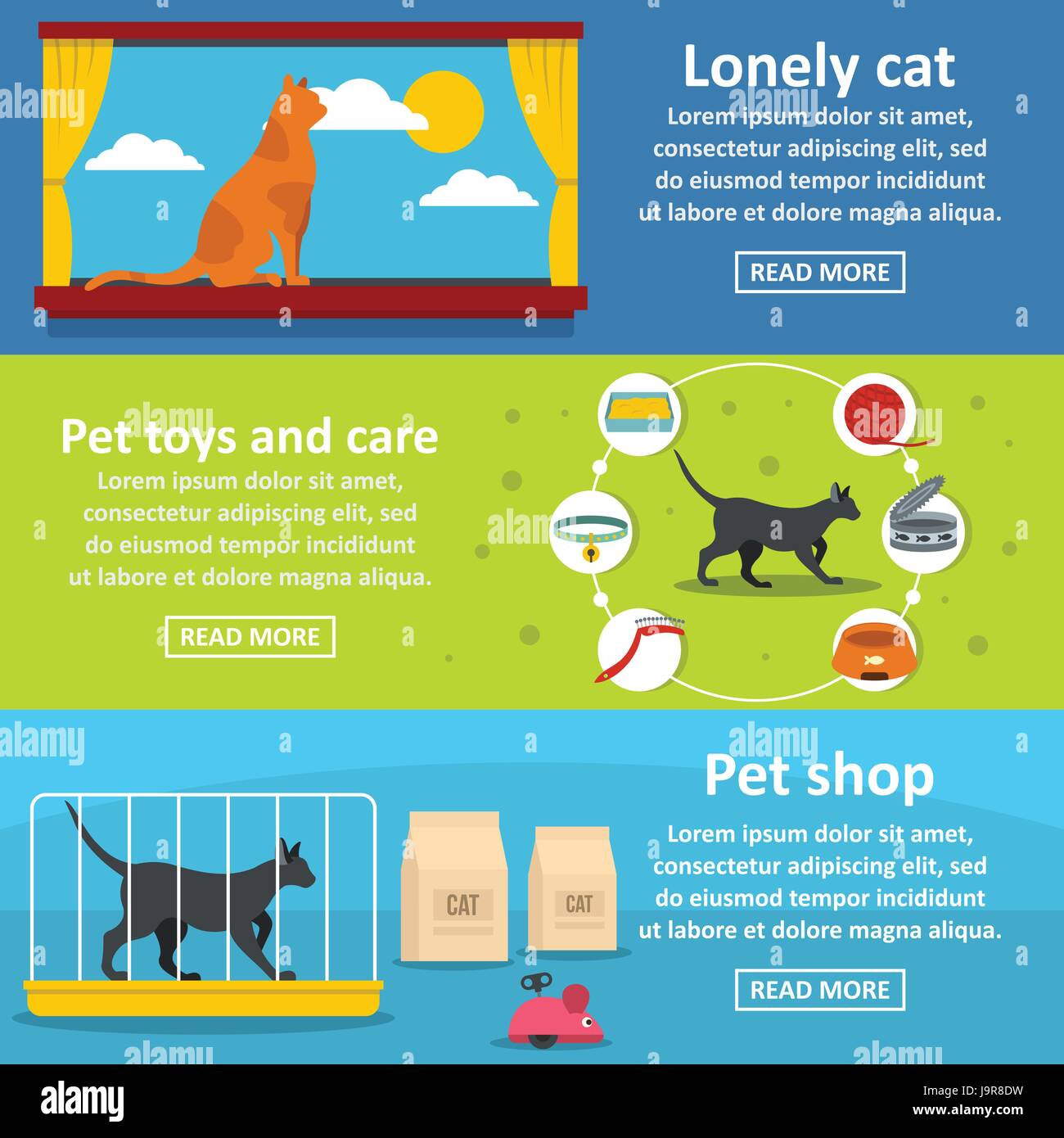 Horizontal kitty Stock Vector Images - Alamy