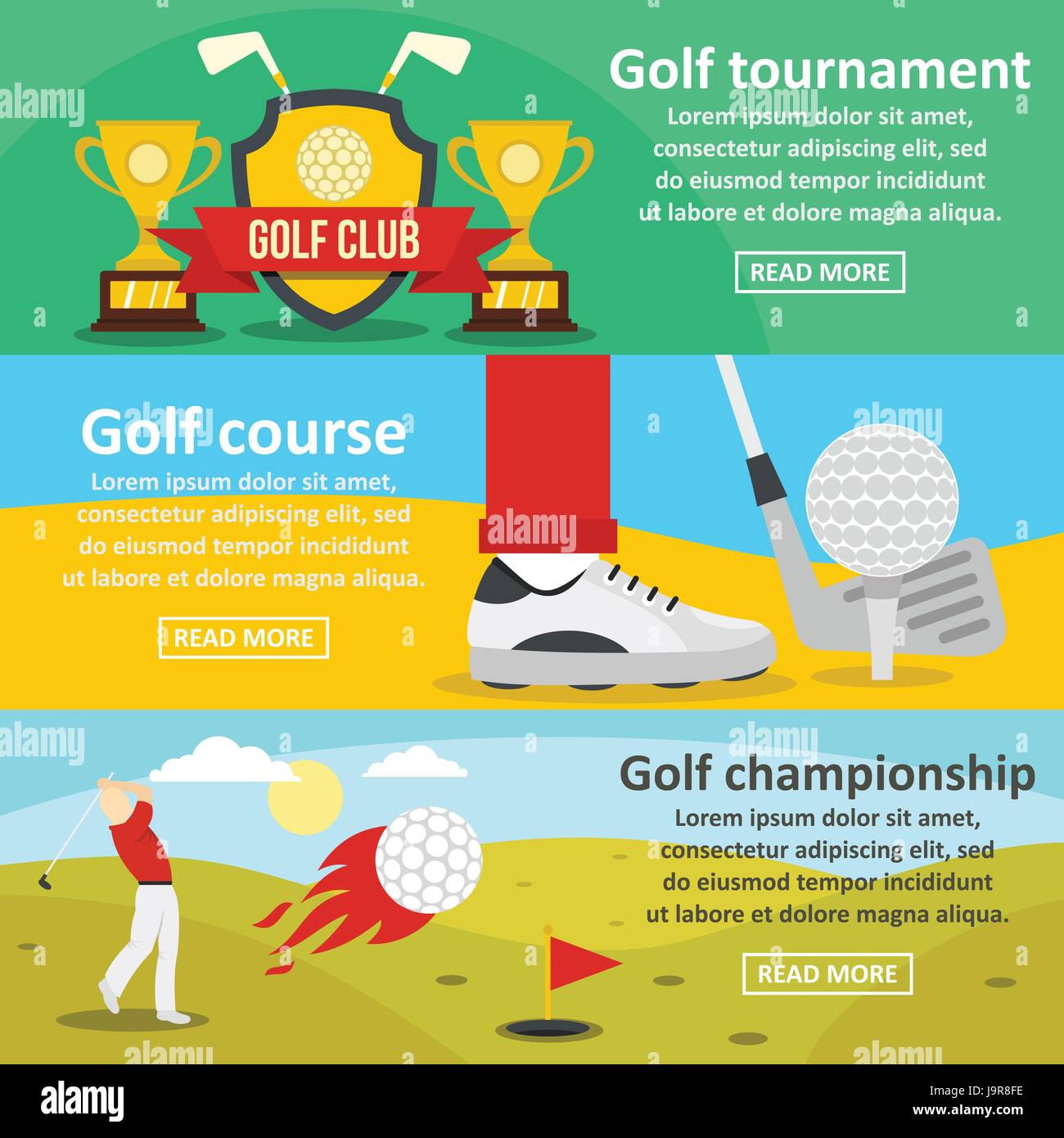 Golf tournament banner horizontal set, flat style Stock Vector Image ... Golf tournament banner horizontal set, flat style Stock Vector Image ...