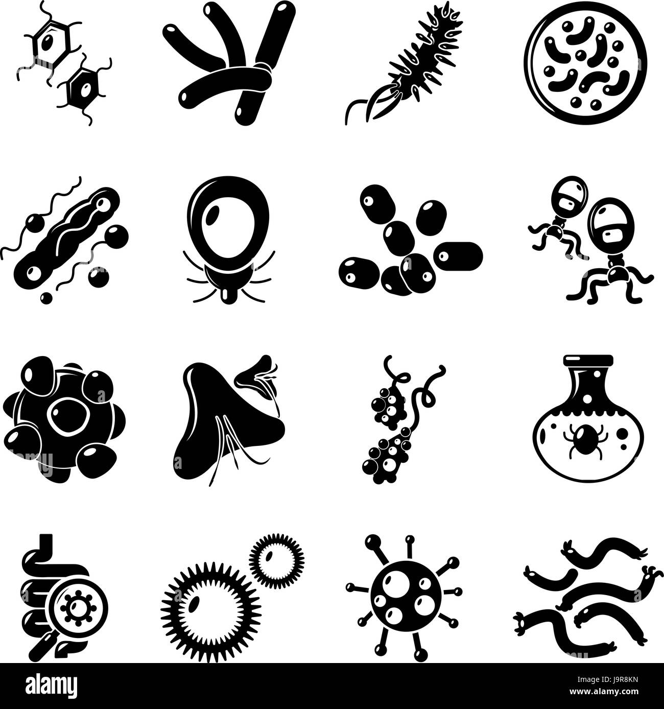 Virus bacteria icons set, simple style Stock Vector Image & Art - Alamy