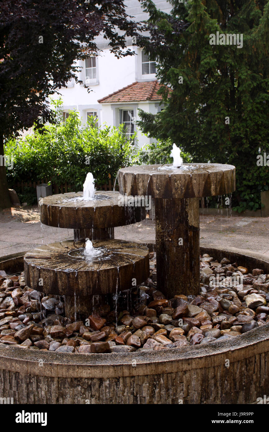 fountain, lip, water, fountain, germany, german federal republic ...