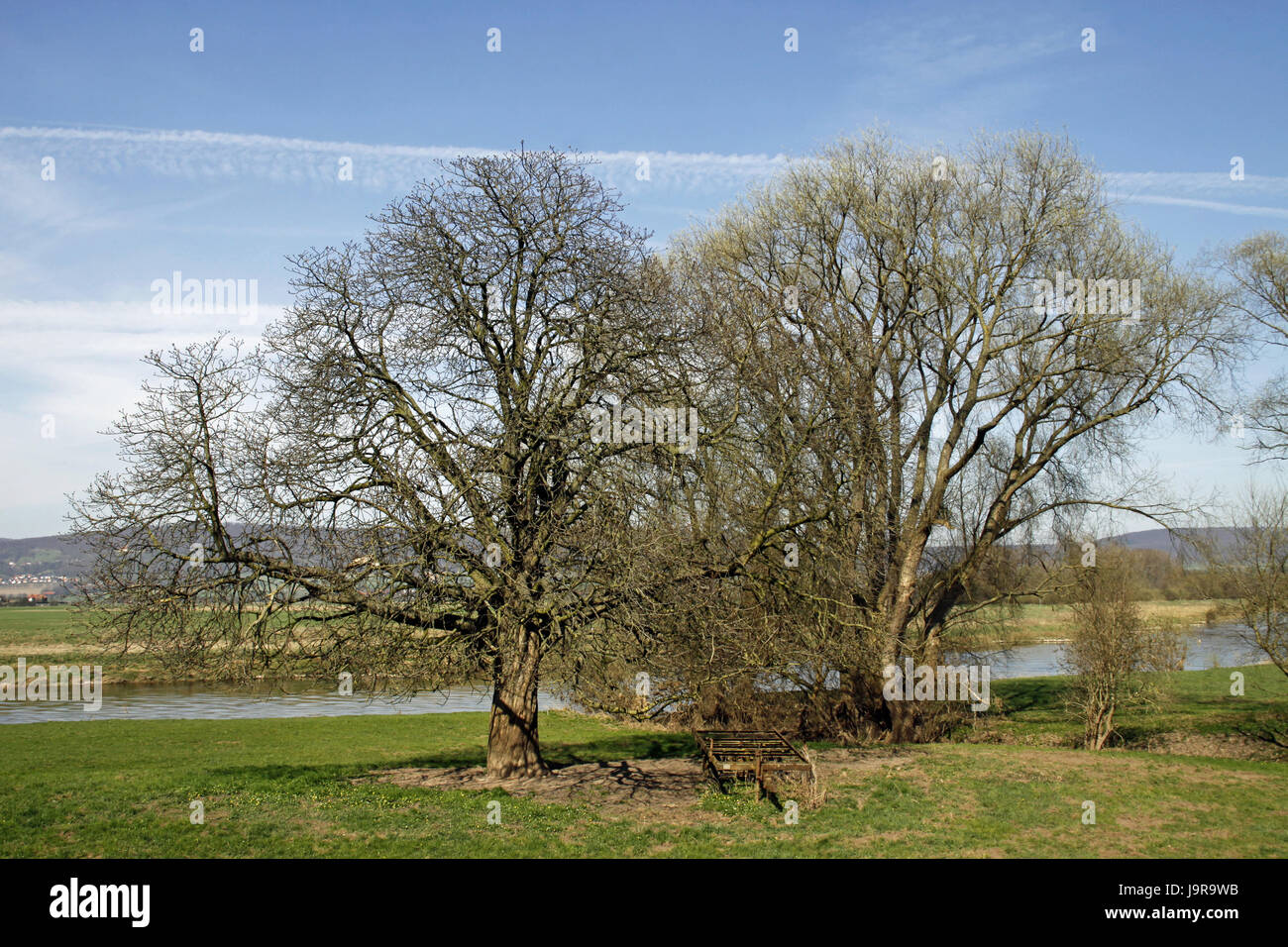 weser, scenery, countryside, nature, river, water, weser, lower saxony ...