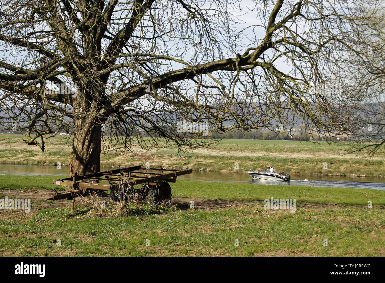 weser, scenery, countryside, nature, river, water, weser, lower saxony ...