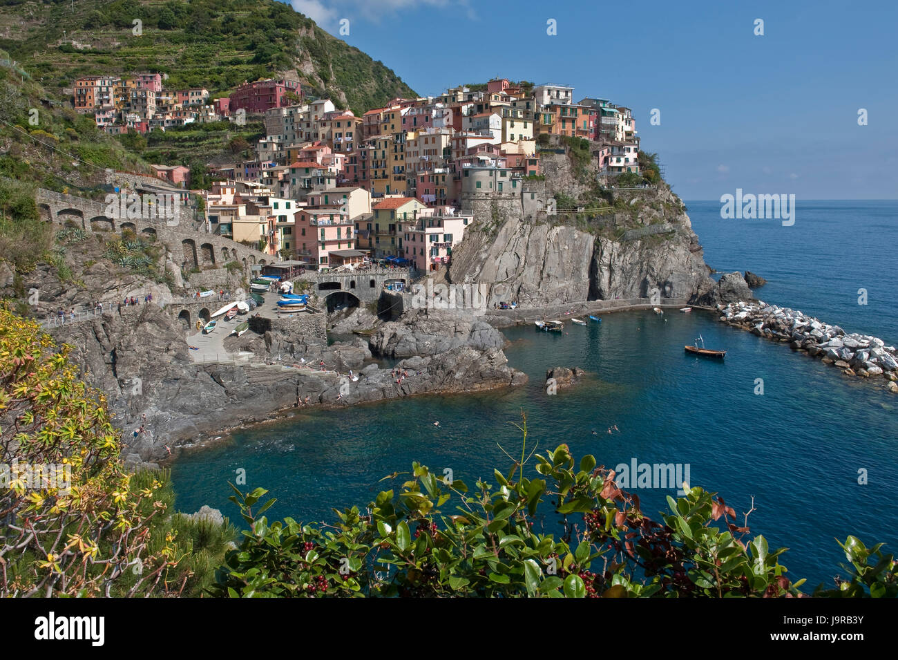 Monterosso village bay boats hi-res stock photography and images - Alamy