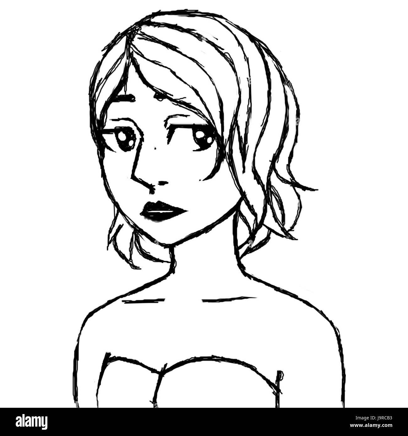 sketch of a woman Stock Photo - Alamy