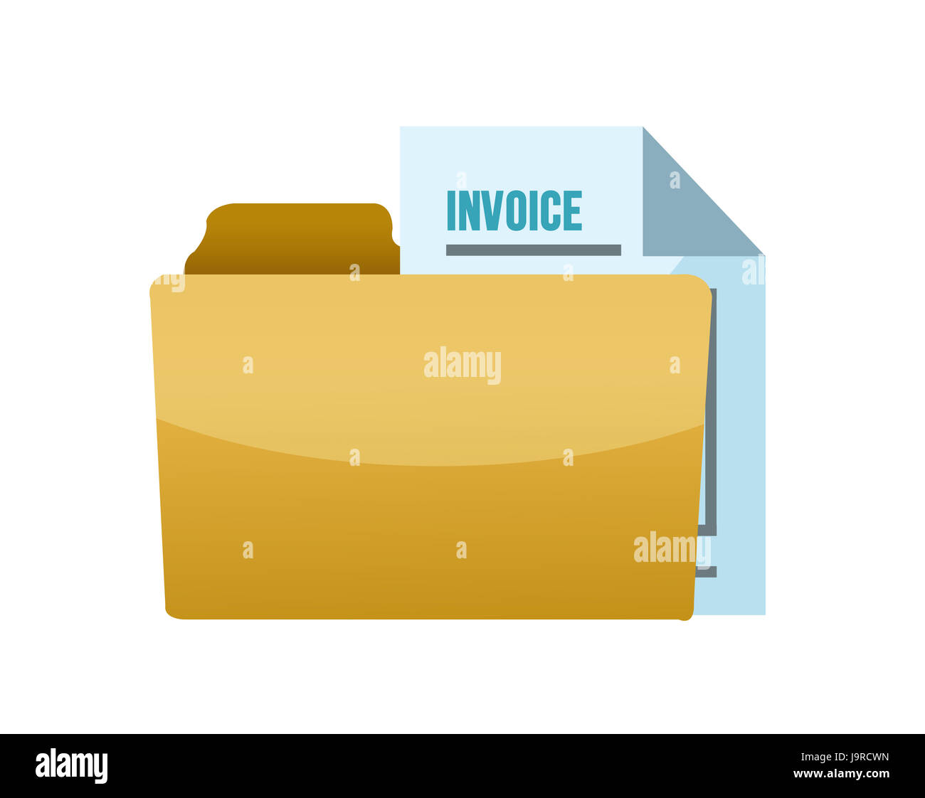 invoice inside a folder illustration design over white Stock Photo - Alamy