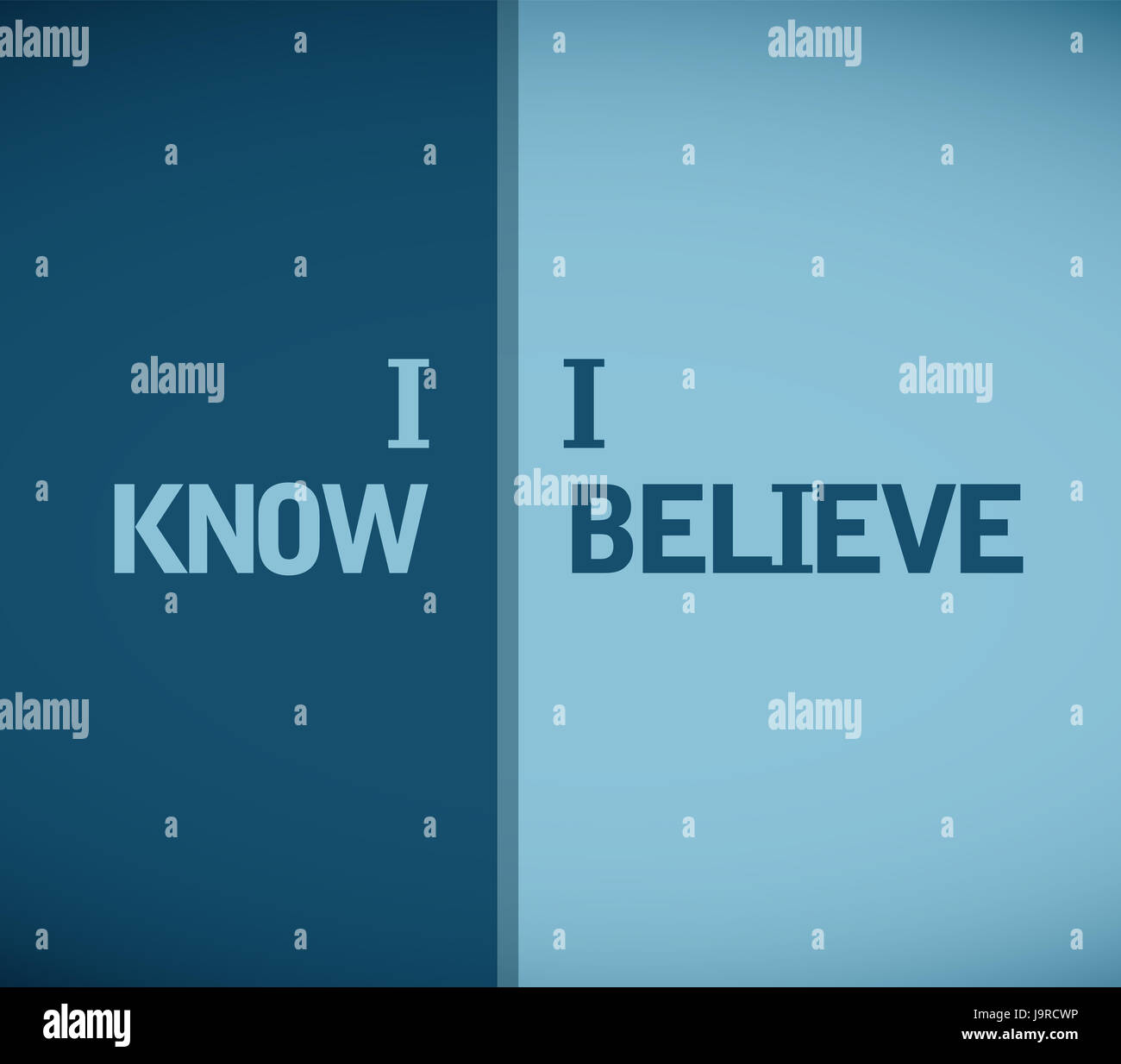 I know I believe sign illustration over a aqua background Stock Photo ...