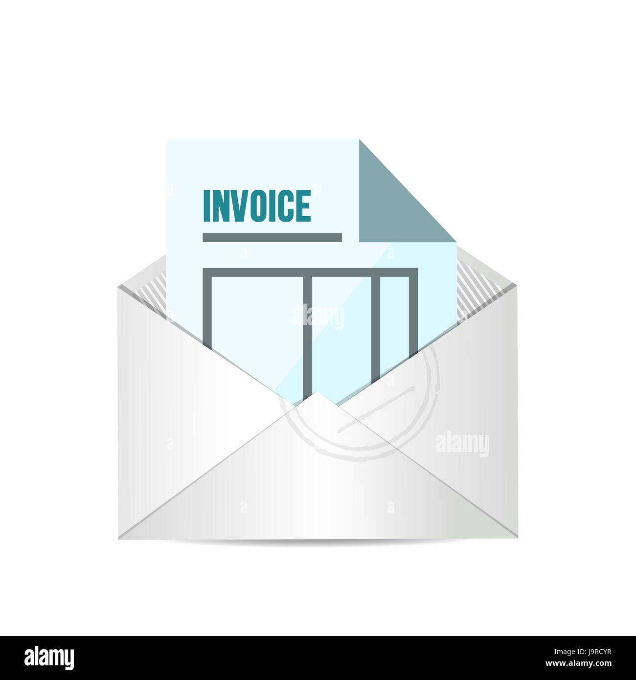 invoice inside an envelope illustration design over white Stock Photo ...