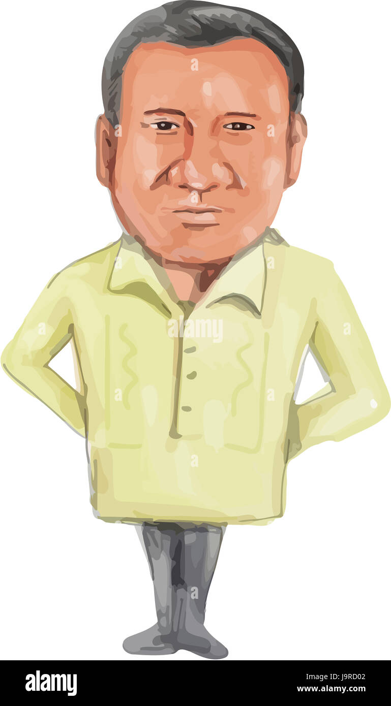 Water color caricature illustration of the 16th President of the ...