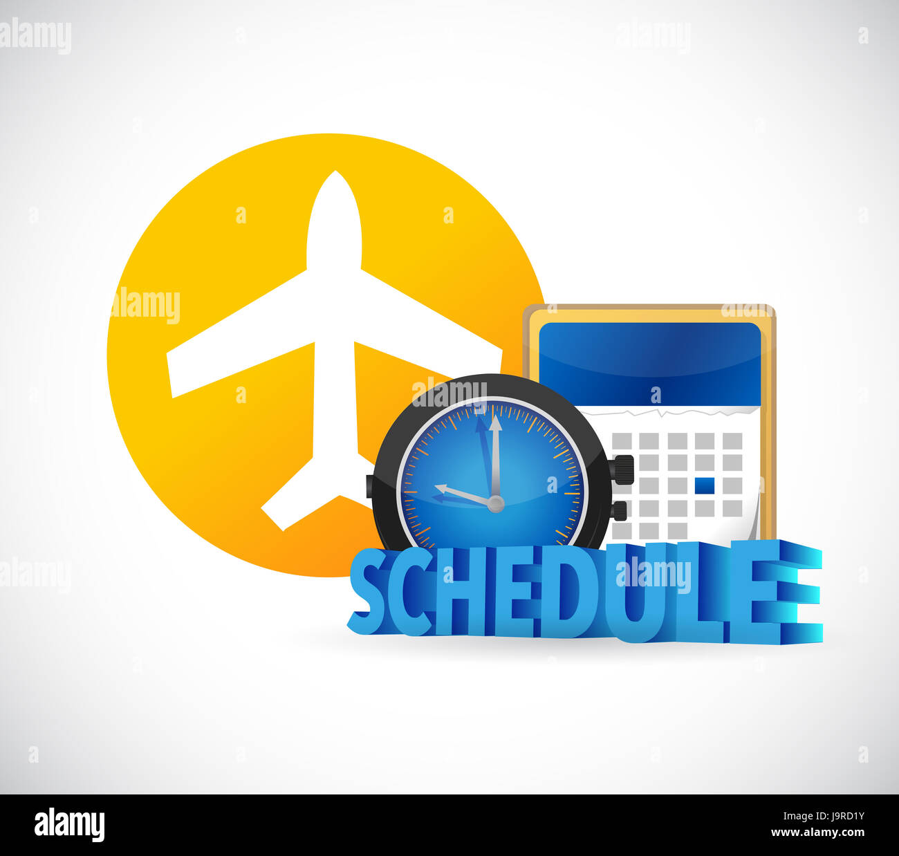 airport schedule time concept illustration isolated over white Stock ...