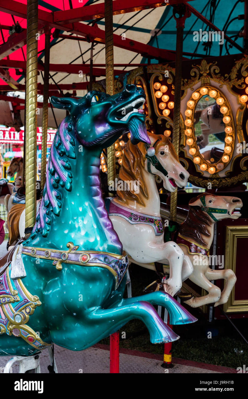 Merry Go Round horse at the county fair Stock Photo - Alamy