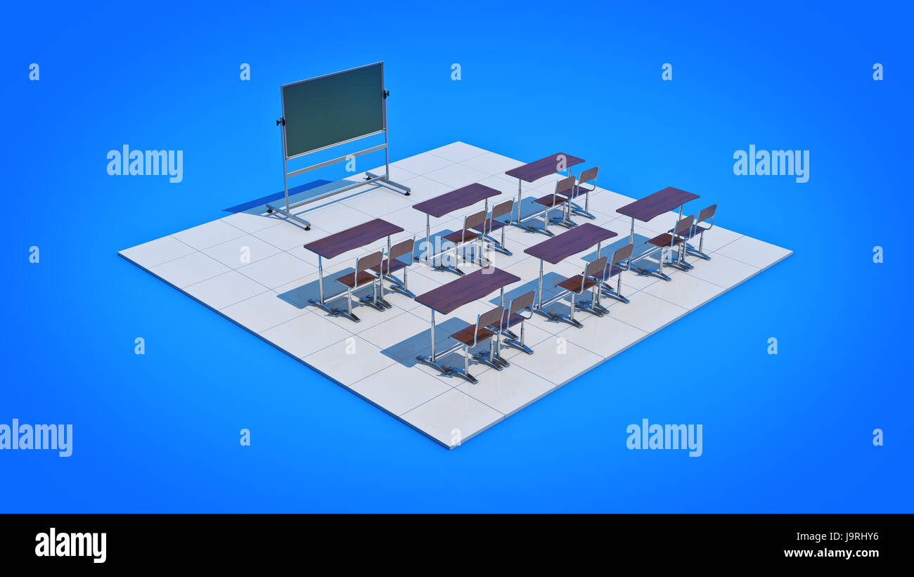 Classroom. 3d rendering Stock Photo - Alamy