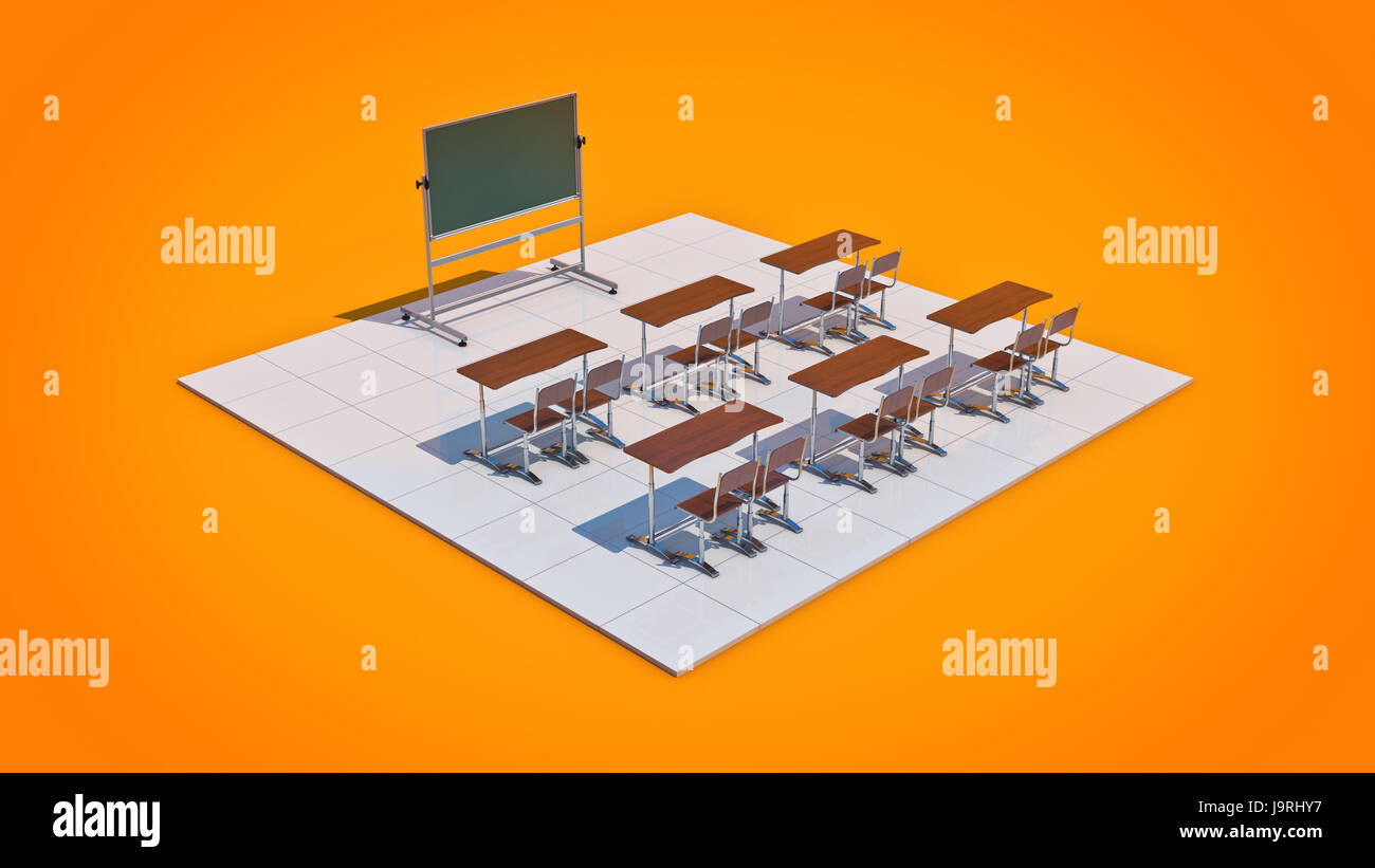 Classroom. 3d rendering Stock Photo - Alamy