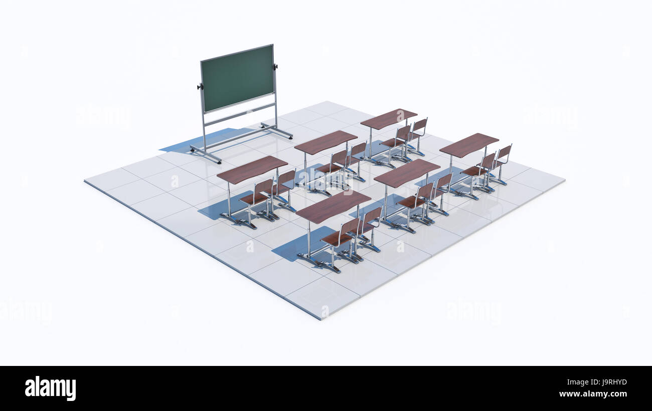 Classroom. 3d rendering Stock Photo - Alamy