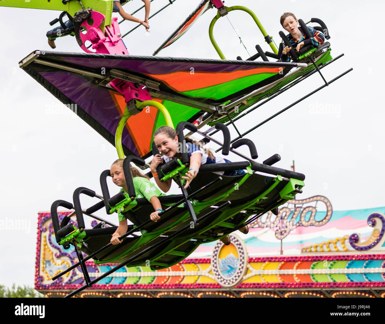 Popular ride at the county fair Stock Photo - Alamy