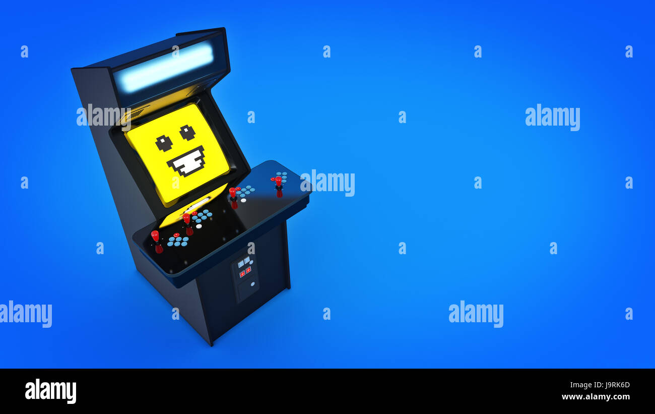 vintage arcade game machine. 3D rendering Stock Photo - Alamy