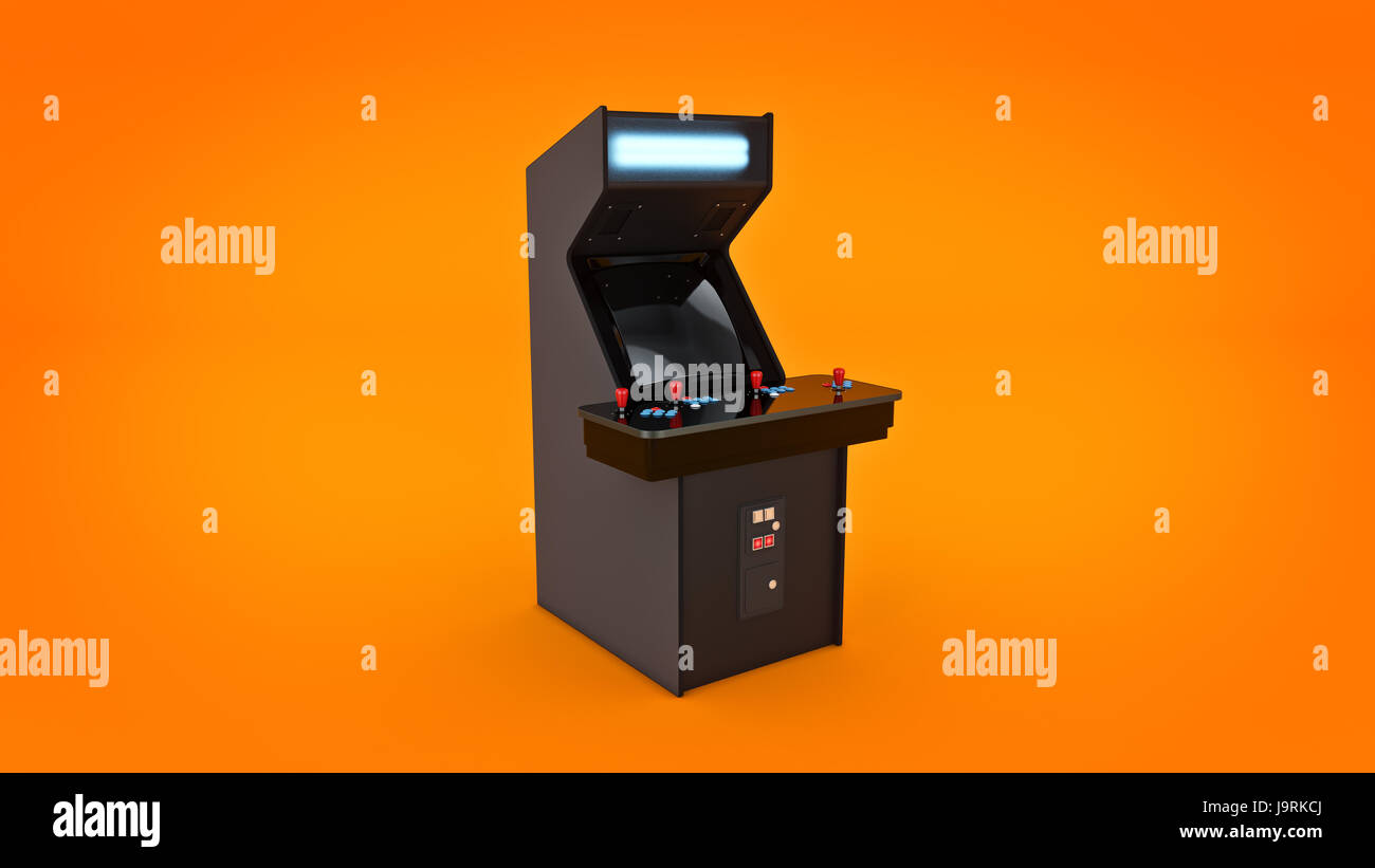 vintage arcade game machine. 3D rendering Stock Photo - Alamy