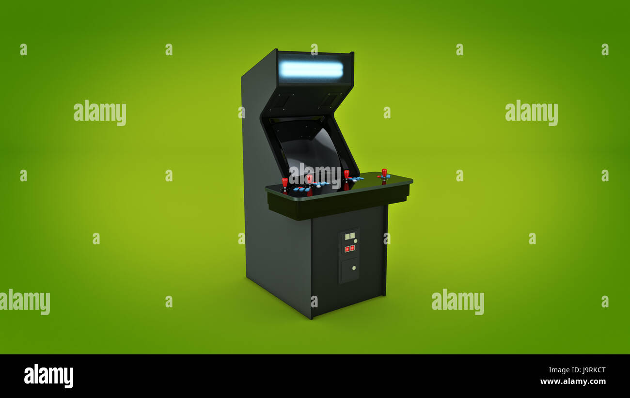 vintage arcade game machine. 3D rendering Stock Photo - Alamy