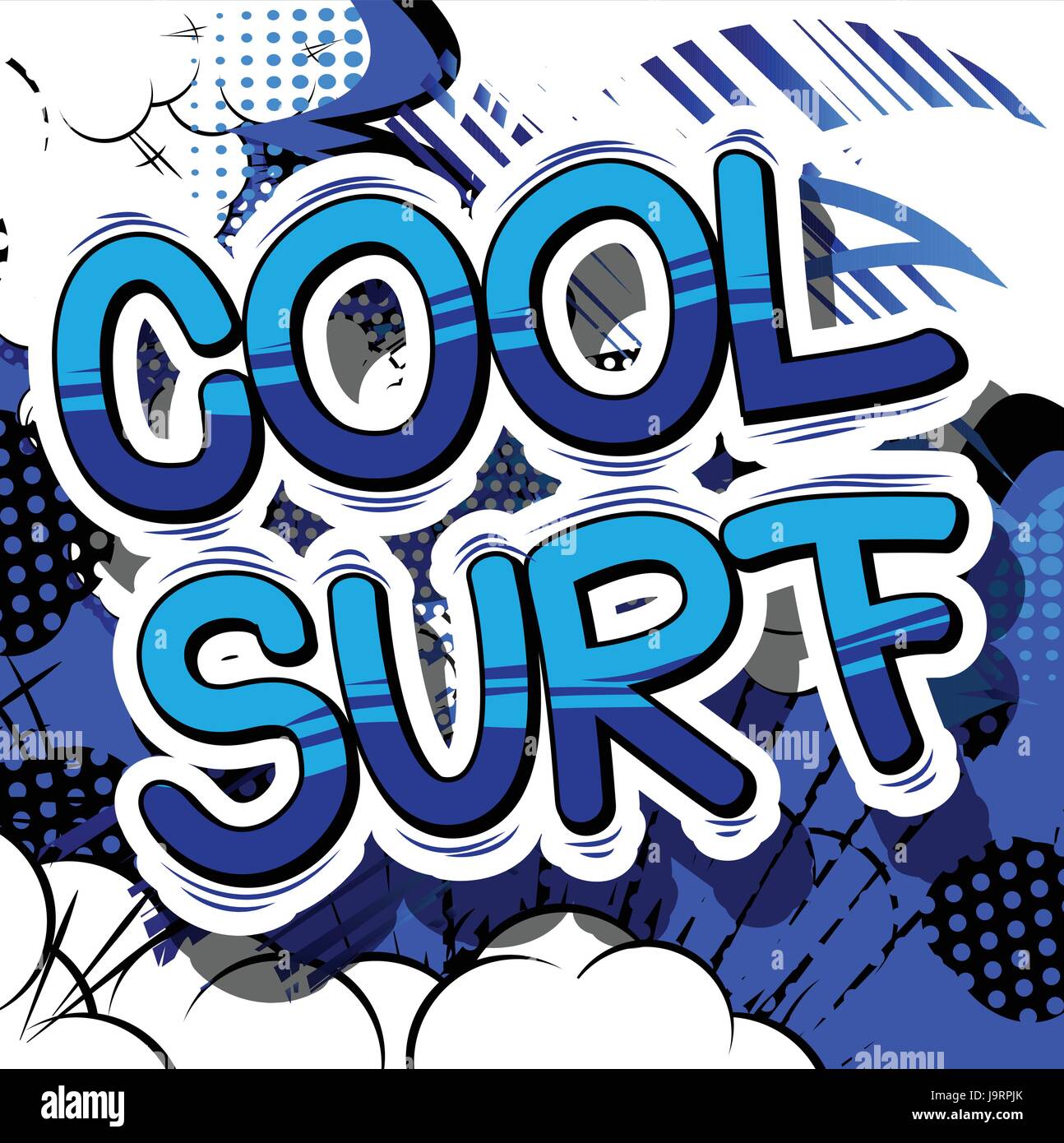 Cool Surf - Comic book style phrase on abstract background Stock Vector ...