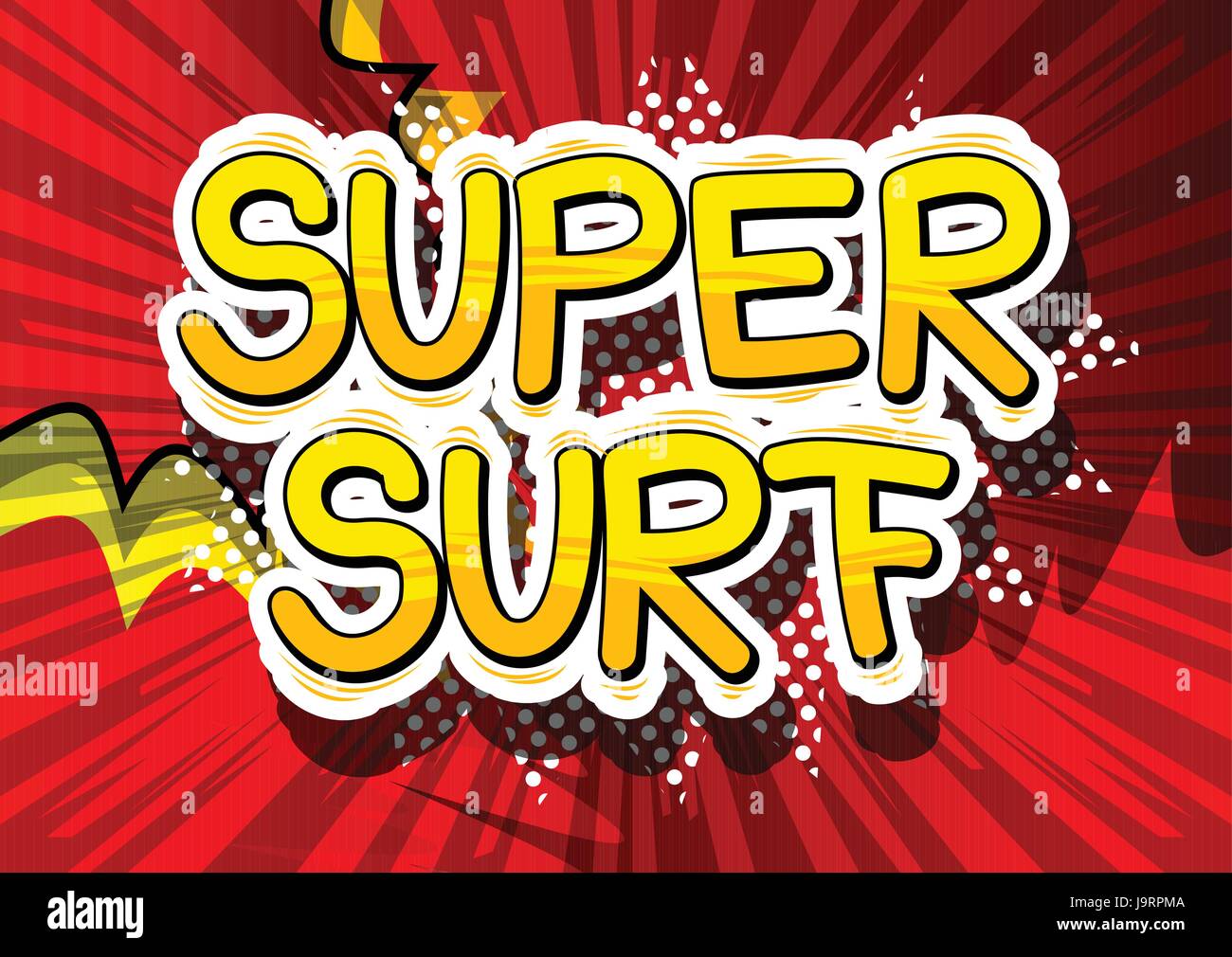 Super Surf - Comic book style phrase on abstract background Stock ...