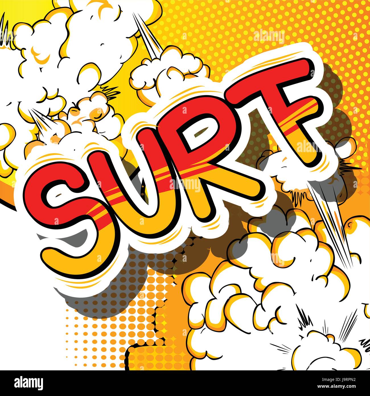 Surf - Comic book style phrase on abstract background Stock Vector ...