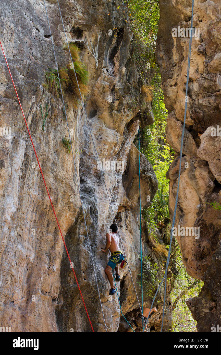 Strong man climbing carefully hi-res stock photography and images - Alamy