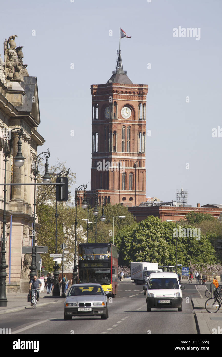 Germany,Berlin,red city hall,street scene Stock Photo - Alamy