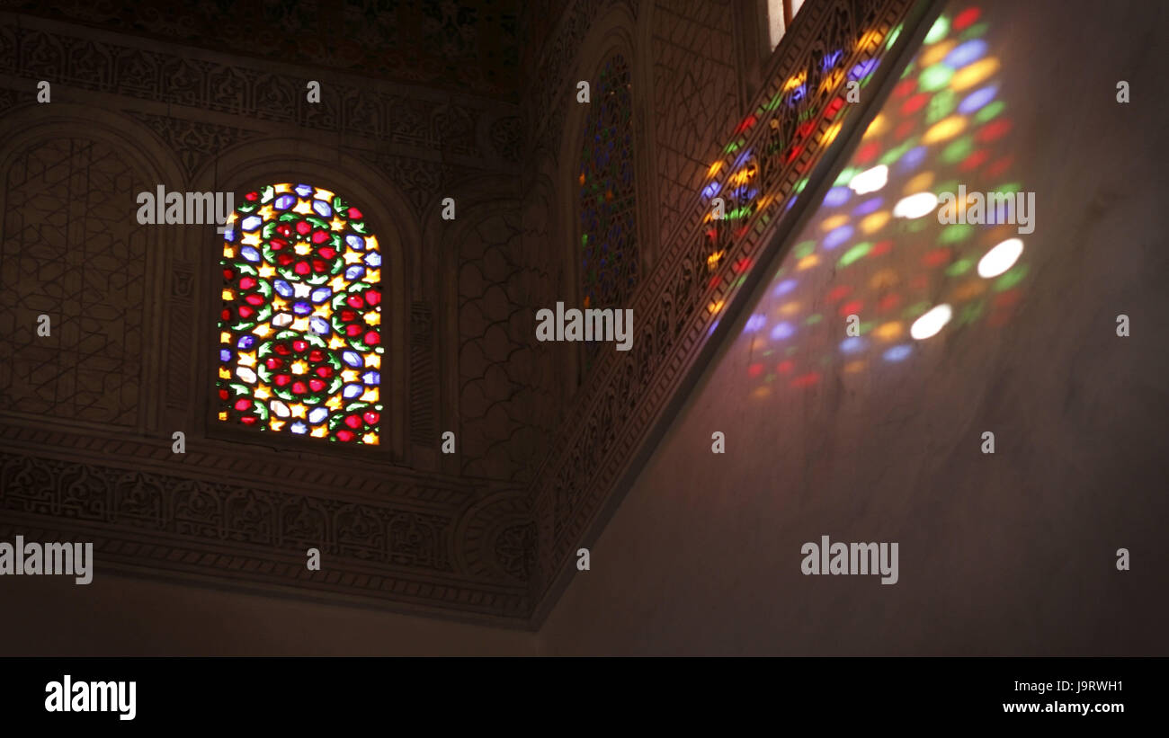 Sunlight through coloured glass window hi-res stock photography and ...