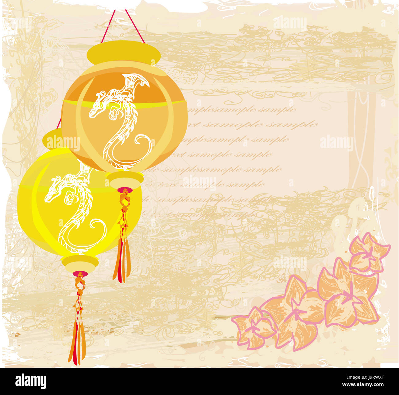 party, celebration, lantern, card, asian, backdrop, background ...