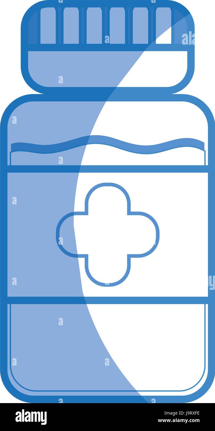 silhouette bottle pills treatment and healthy medication Stock Vector ...