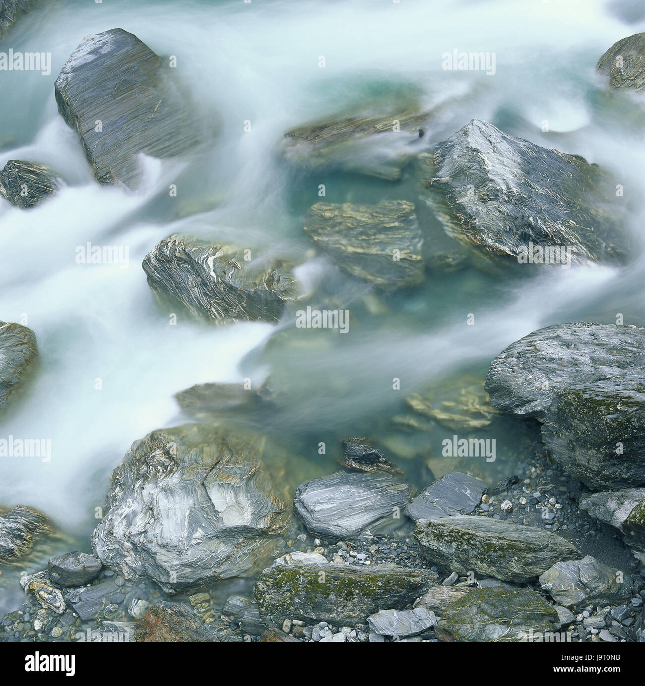 New Zealand,south island,west country,Haast pass,Haast River,rock,water ...