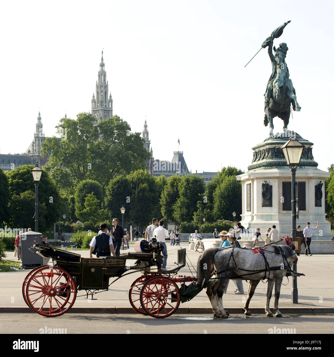 Austria,Vienna,heroic square,equestrian statue,city hall Stock Photo ...