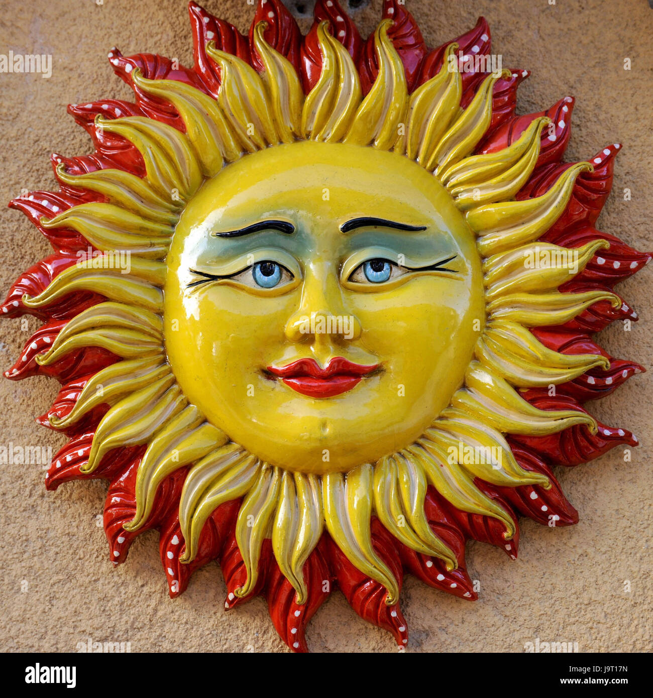 Italy,Sicily,Santo Stefano di Camastra,Sicilian ceramics,the sun Stock ...