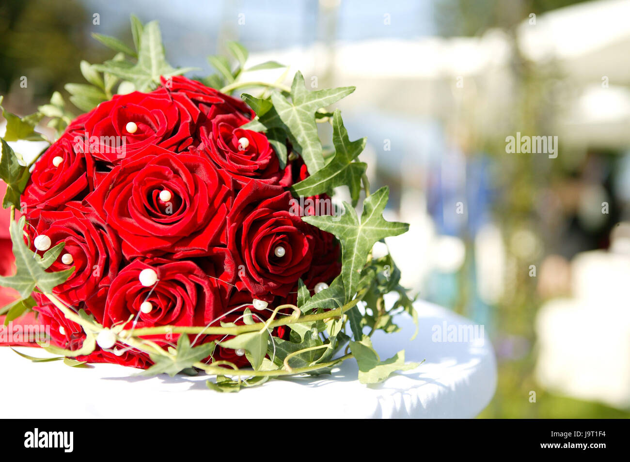 Red Rose Bouquet With Pearls