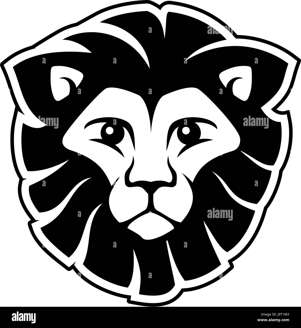 lion head isolated on white background, in vector format very easy to ...