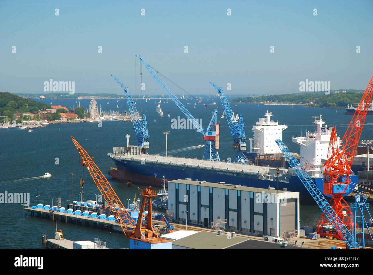 Germany,Schleswig - Holstein,Kiel,town harbour,HDW shipyard Stock Photo ...