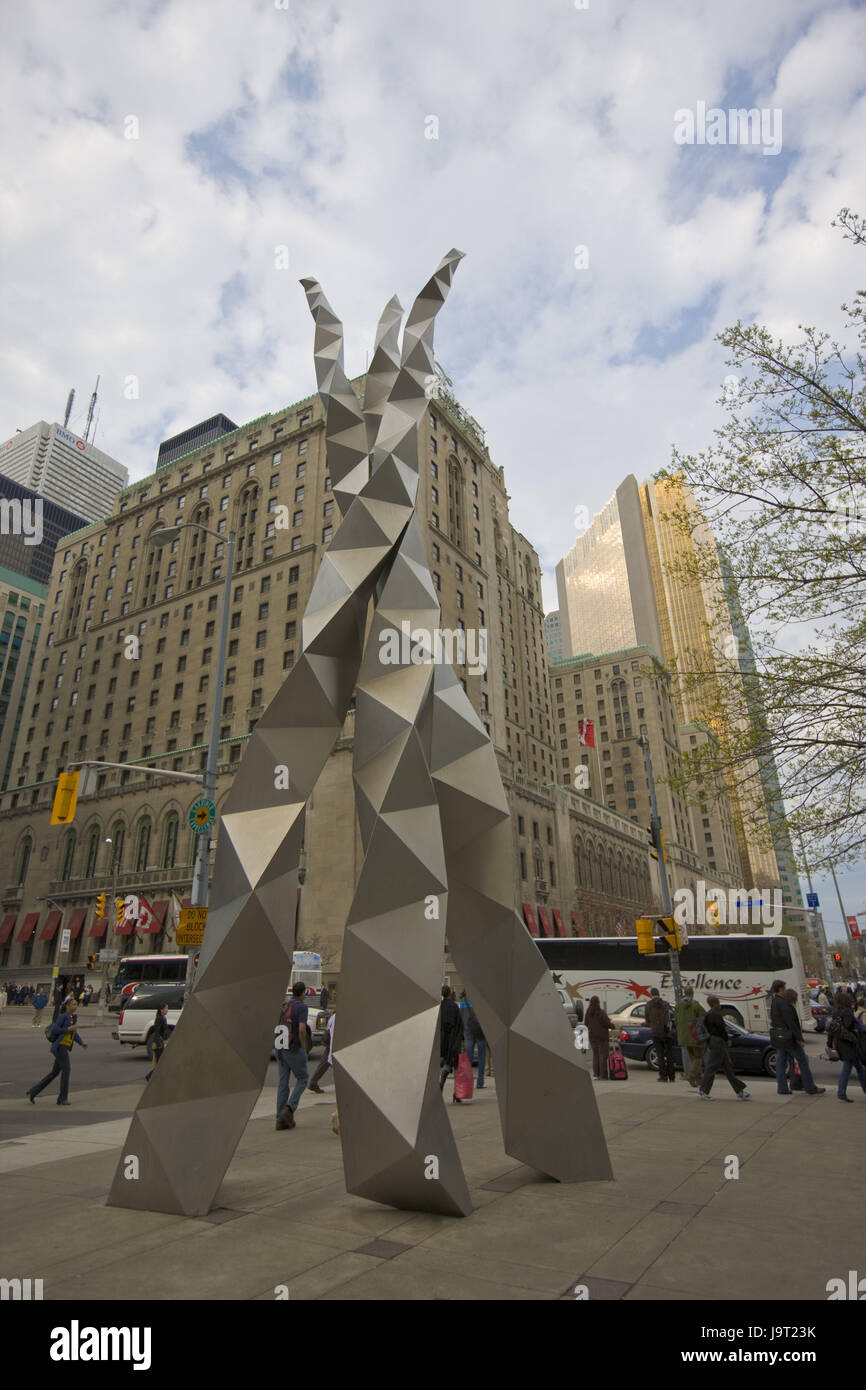 Canada,Ontario,Toronto,St. of art,metal sculpture,Fairmont royal York ...