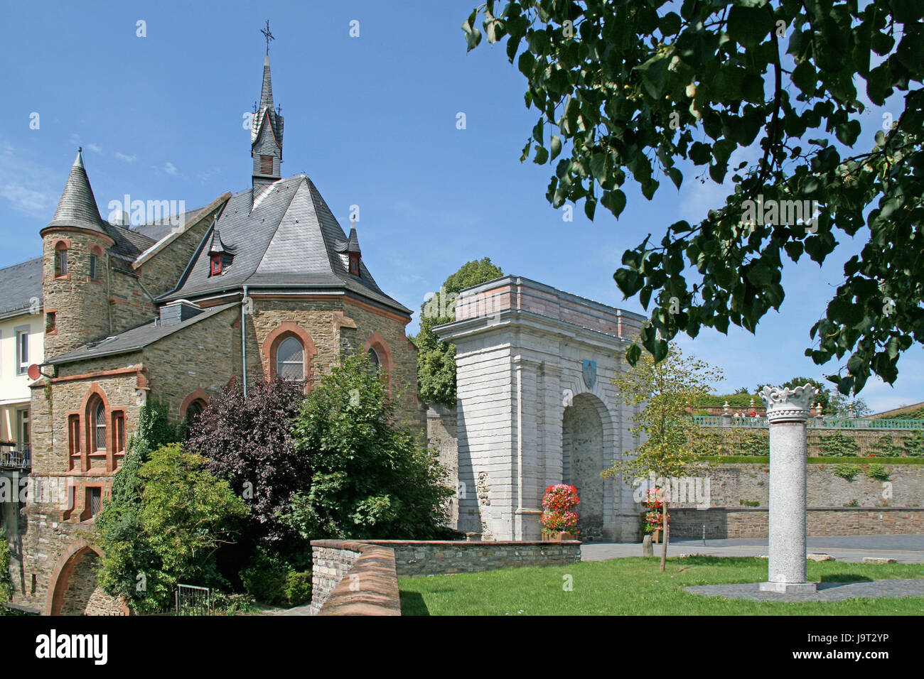 Germany,Hessen,castle Weil in the Lahn,land gate,castle Weil,gate,tower ...